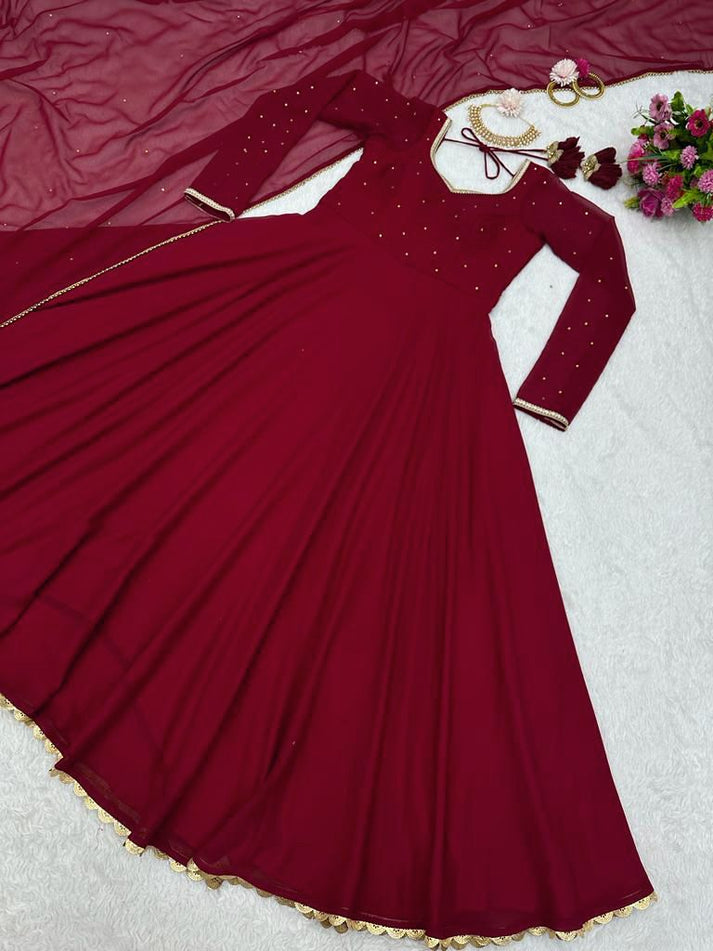 Buy Red Party Wear Gown online in India – Joshindia