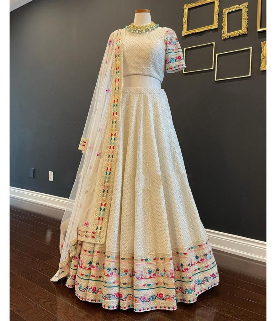 New Designer Lehenga Choli In White Color Buy Now – Joshindia